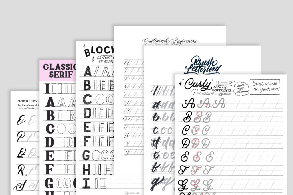 Lettering Workbook Pack | Threeologie