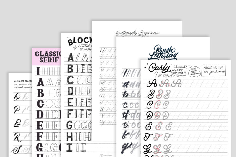 Lettering Workbook Pack | Threeologie